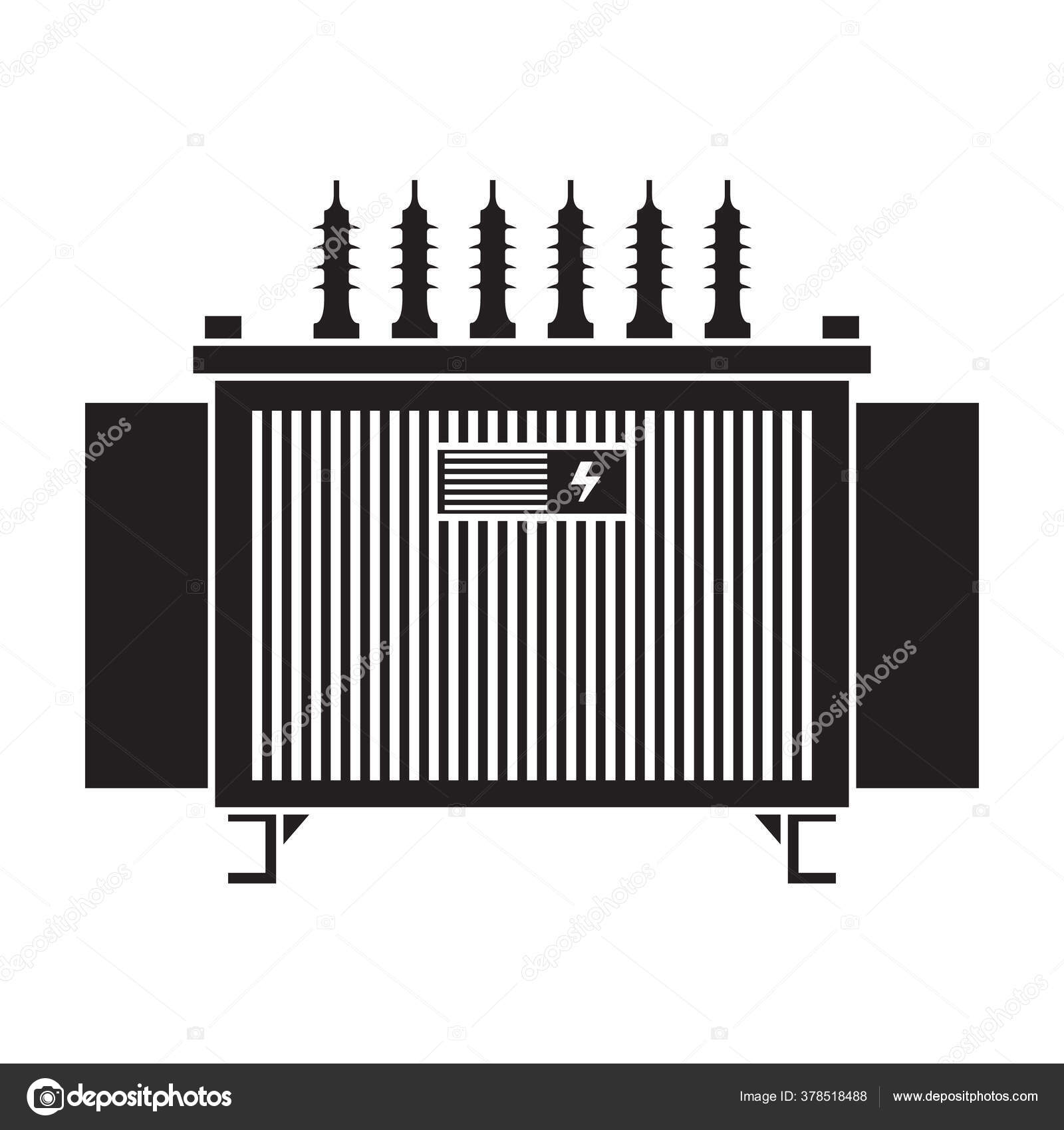 Transformer vector icon.Black vector icon isolated on white background ...