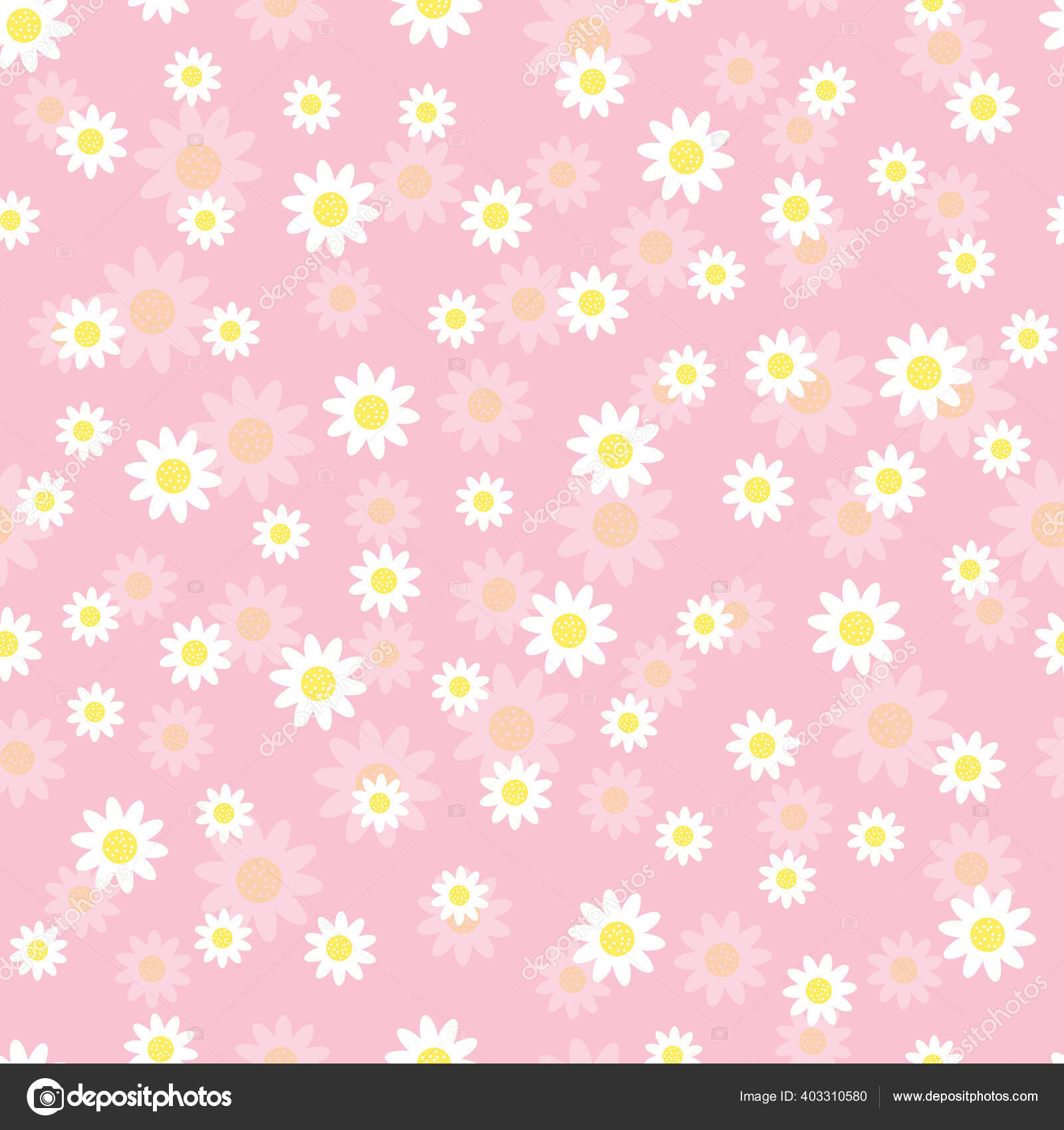 Margaritas Dispuestas Irregularmente Sobre Fondo Rojo Flores Blancas Con Sombras Vector de stock ...