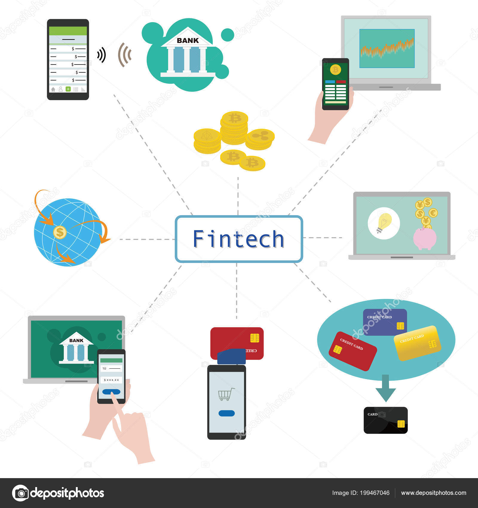 Ilustración Conceptual Fintec Vector de stock #199467046 de ©hichako