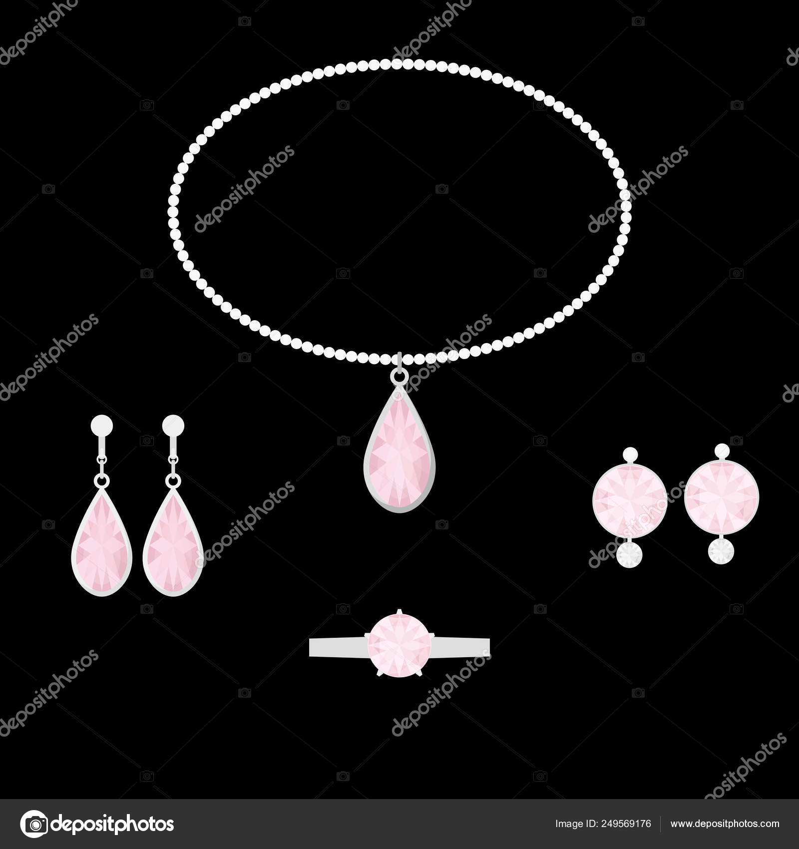 Pink diamond accessory illustration set. Stock Vector Image by ©hichako ...