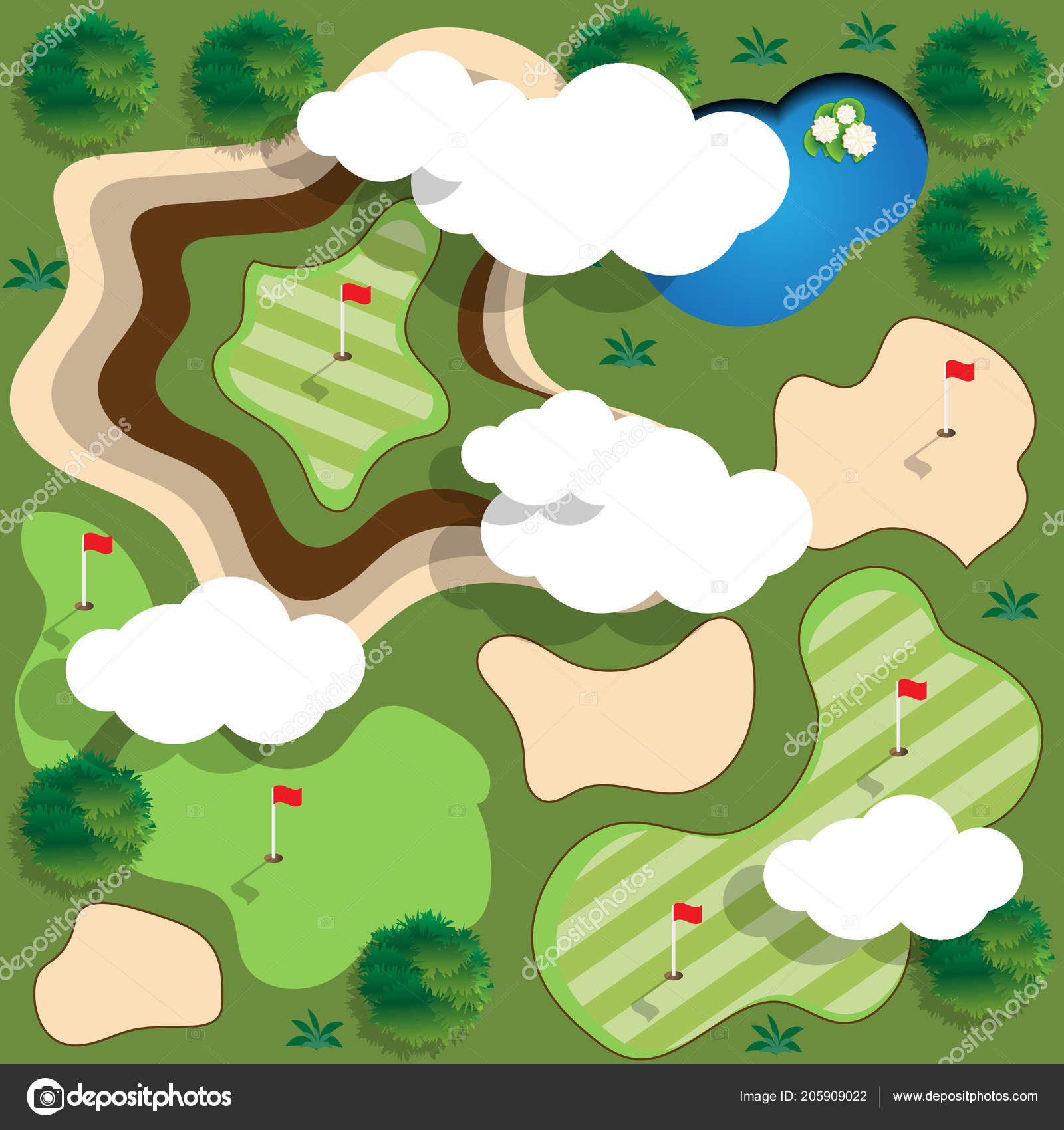 Golf Course View Vector Illustration Stock Vector Image by ©caryblade ...
