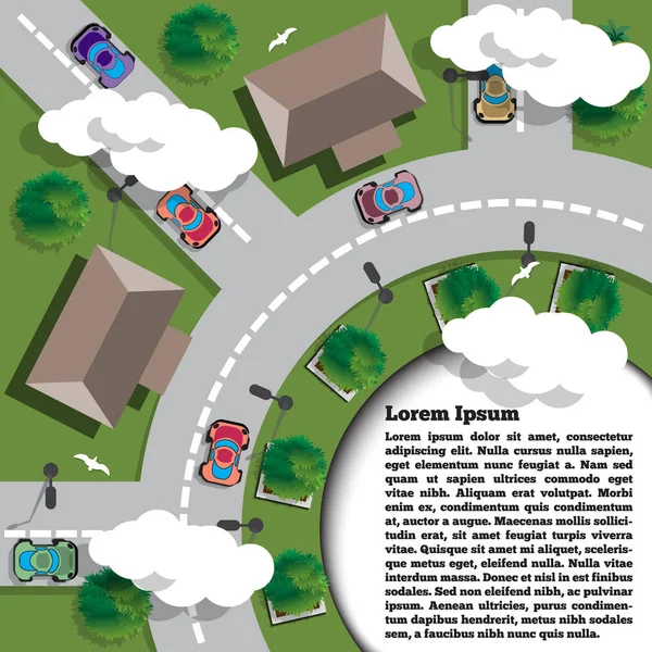 Road intersection. View from above. Vector business template for ...