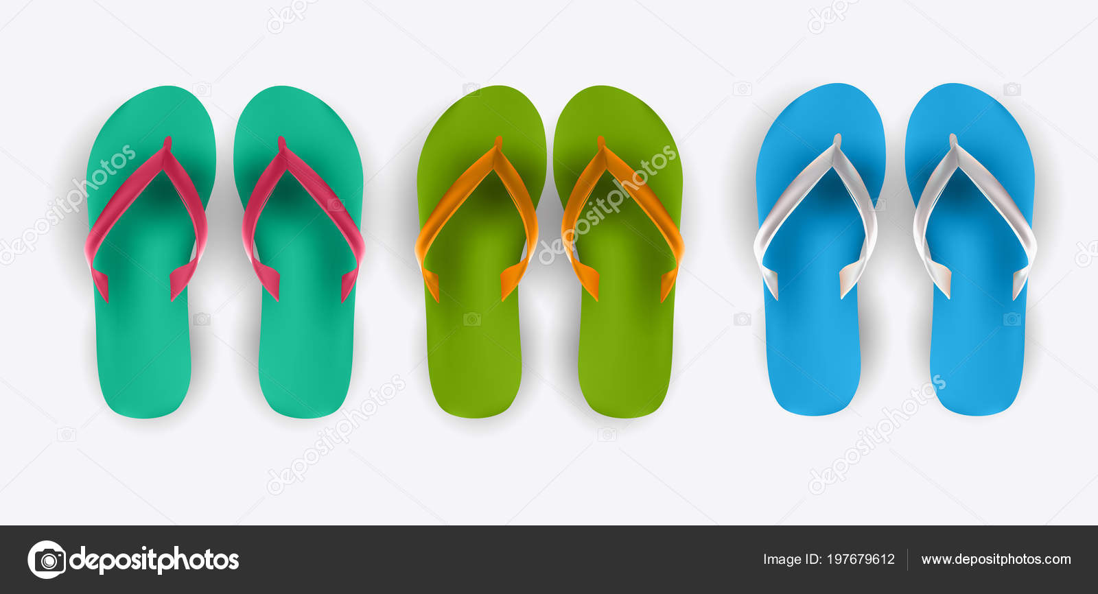 Set de colección de chanclas de playa Vector Illustration Vector de ...