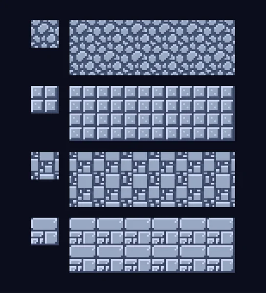 Pixel art style set of different 16x16 texture pattern sprites - stone ...