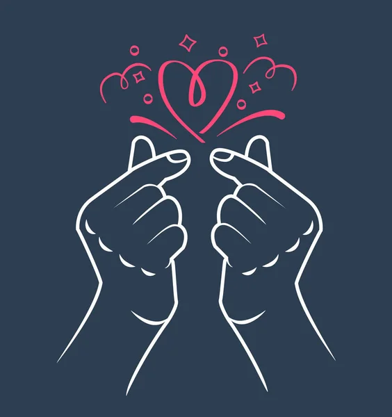 Korean Heart Hand Gesture Symbol Symbol Heart Love Korea Finger Stock ...