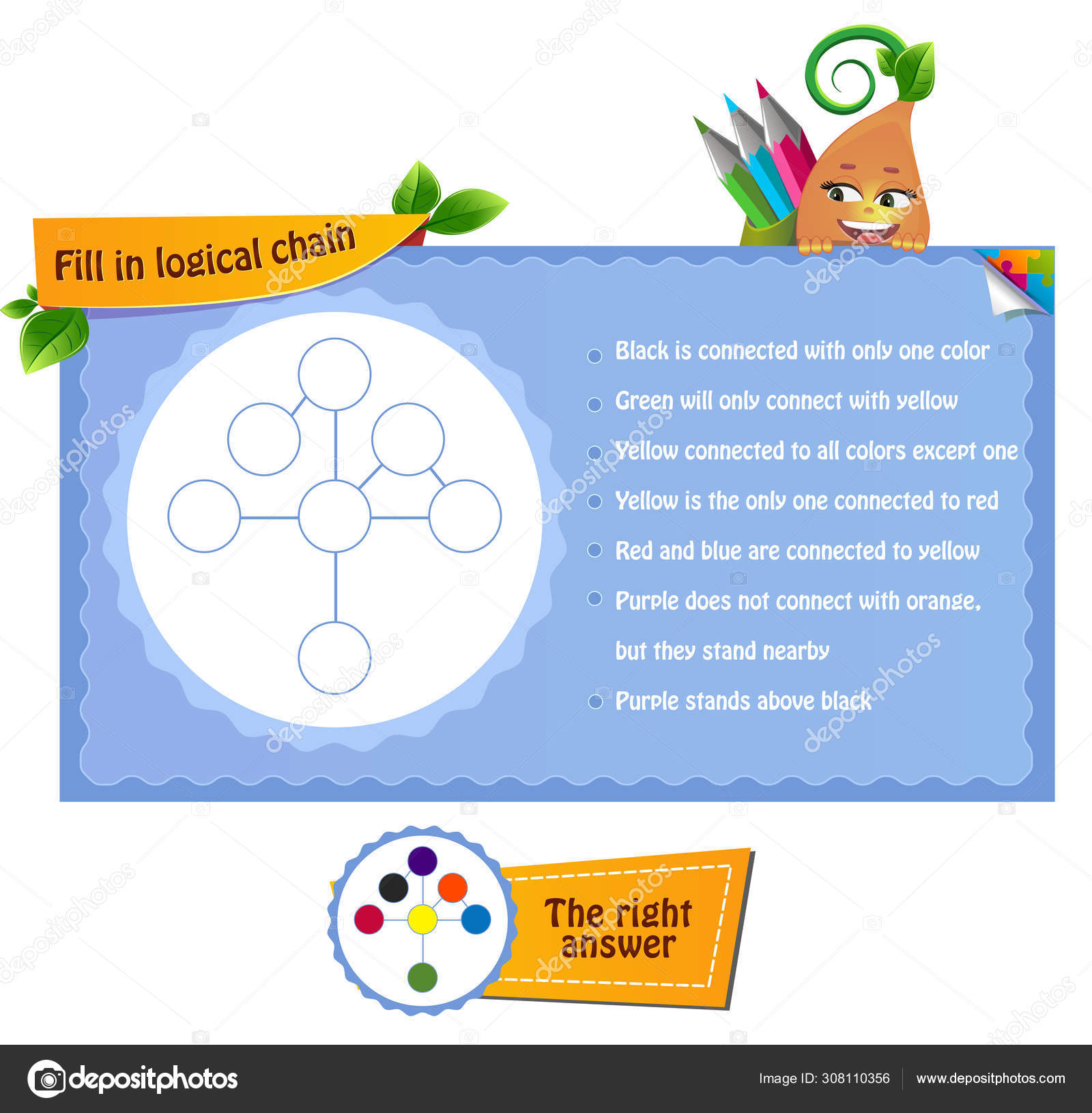 Coloring book logical chain colors Stock Vector Image by ©rodnikovay1 ...