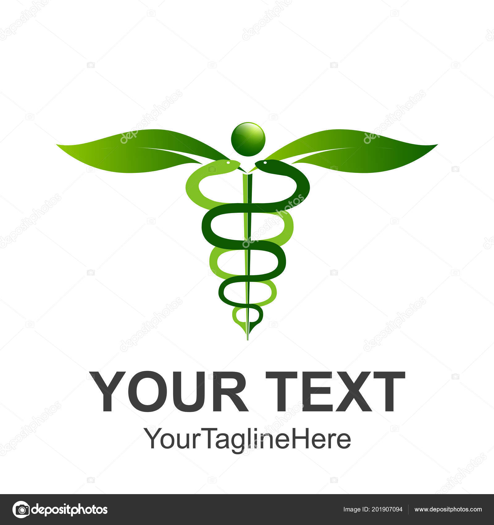 Caduceus Medicinsk Symbol Eller Symbol Handel Med Sammenflettede ...