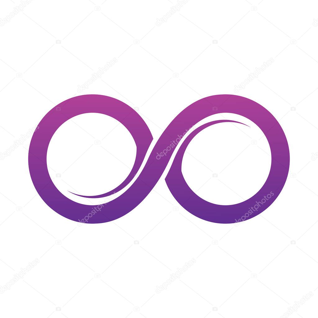Iconos de símbolo Purple Infinity vector ilustración. Signo ilimitado ...
