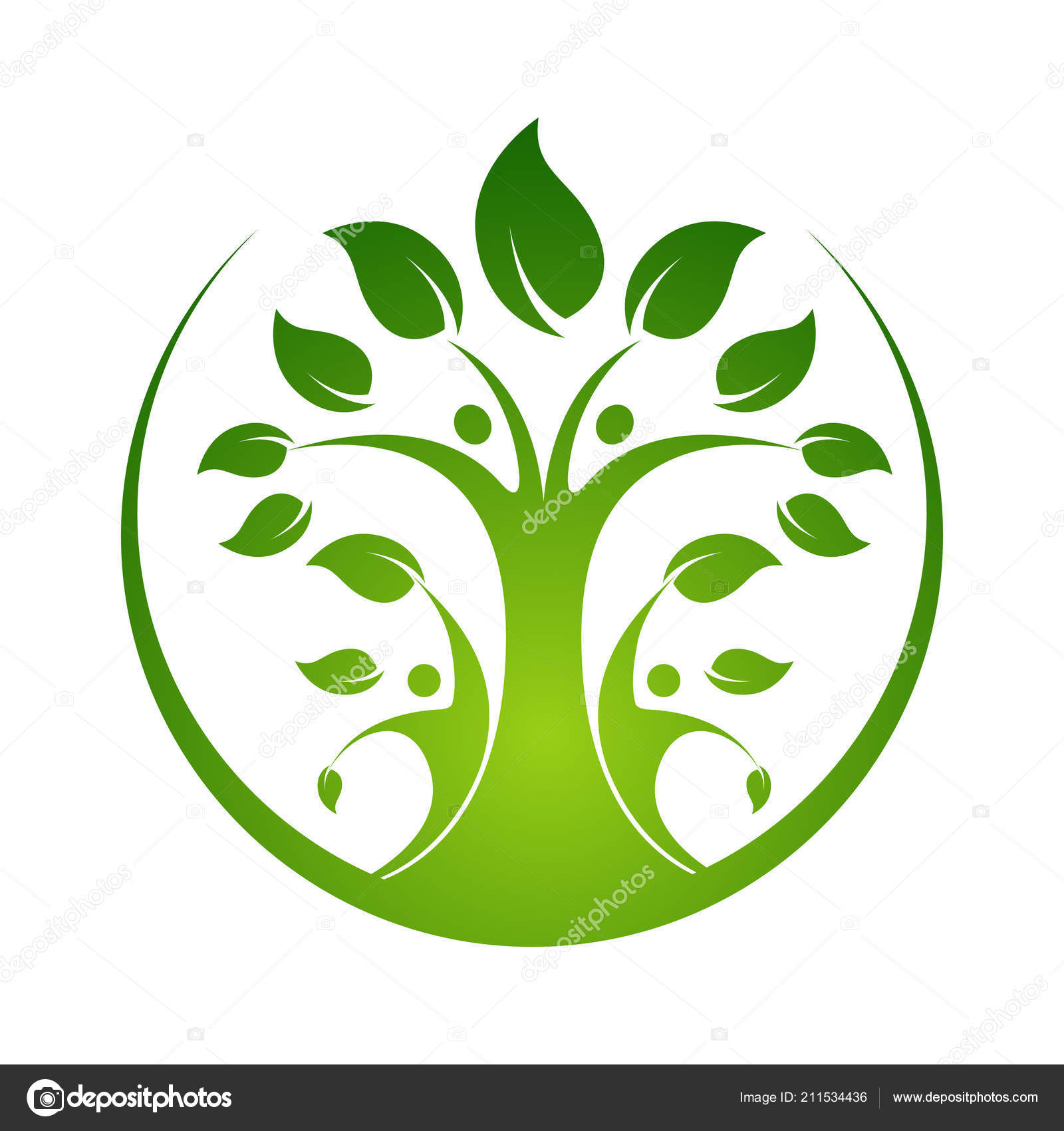 Family Tree Symbol Icon Logo Design Template Illustration Stock Vector ...