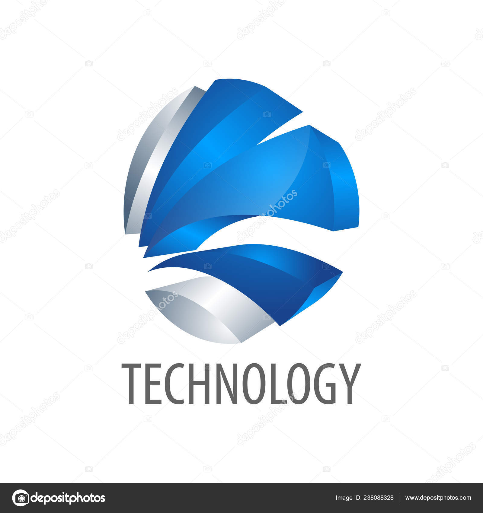 Technology Three Dimensional Style Logo Concept Design Symbol Graphic ...