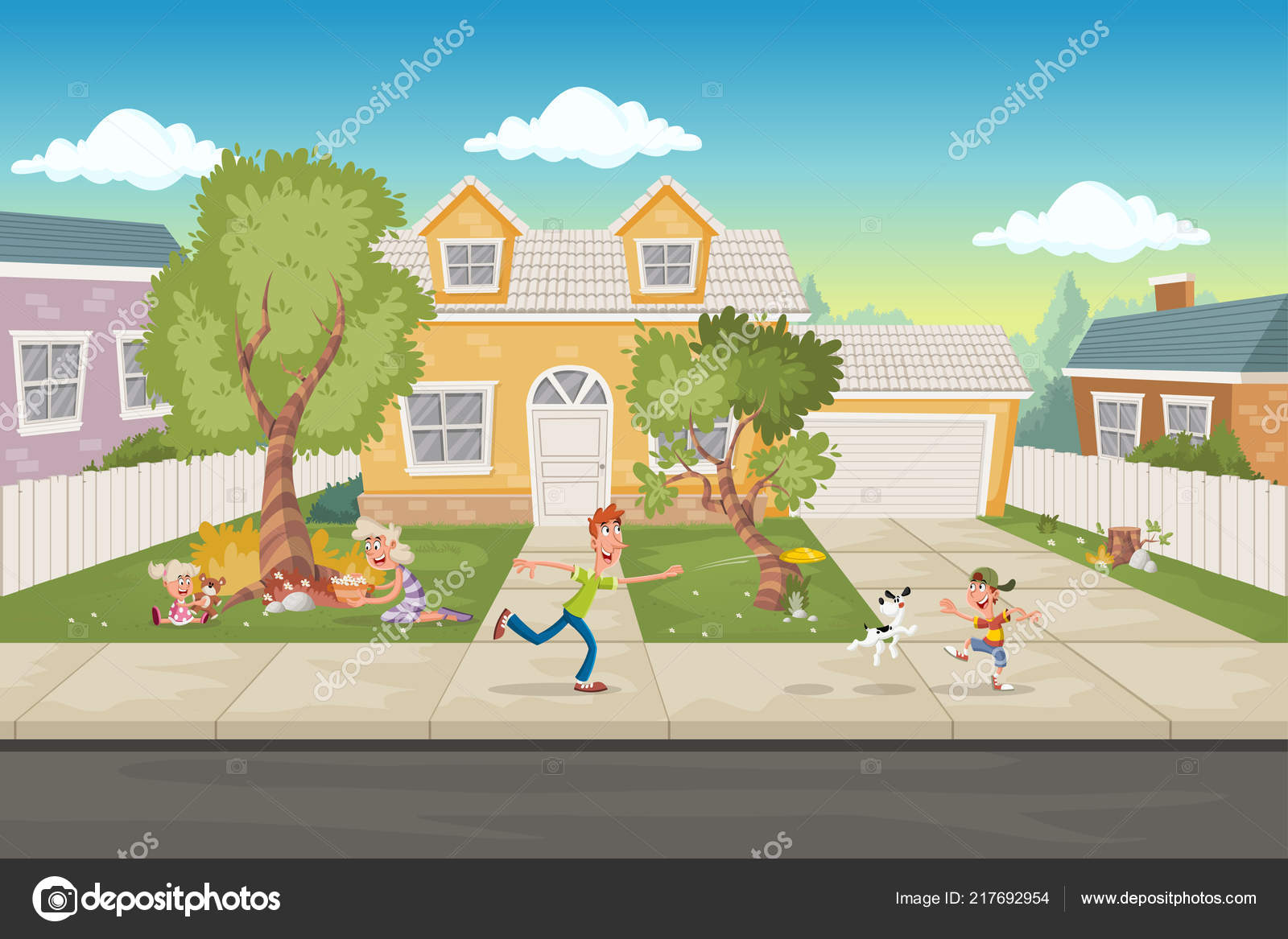 Suburban Neighborhood Drawing