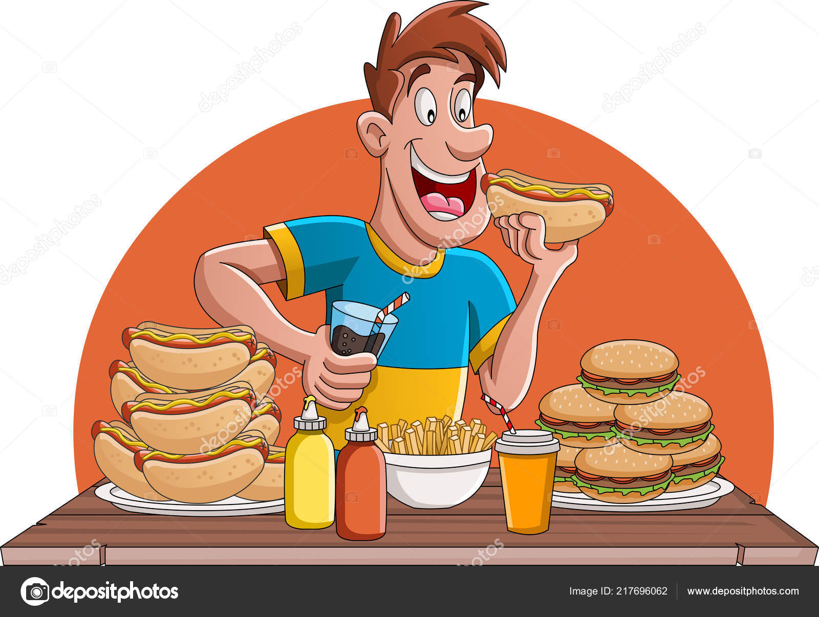 Dikke Mensen Eten Pizza Cartoon