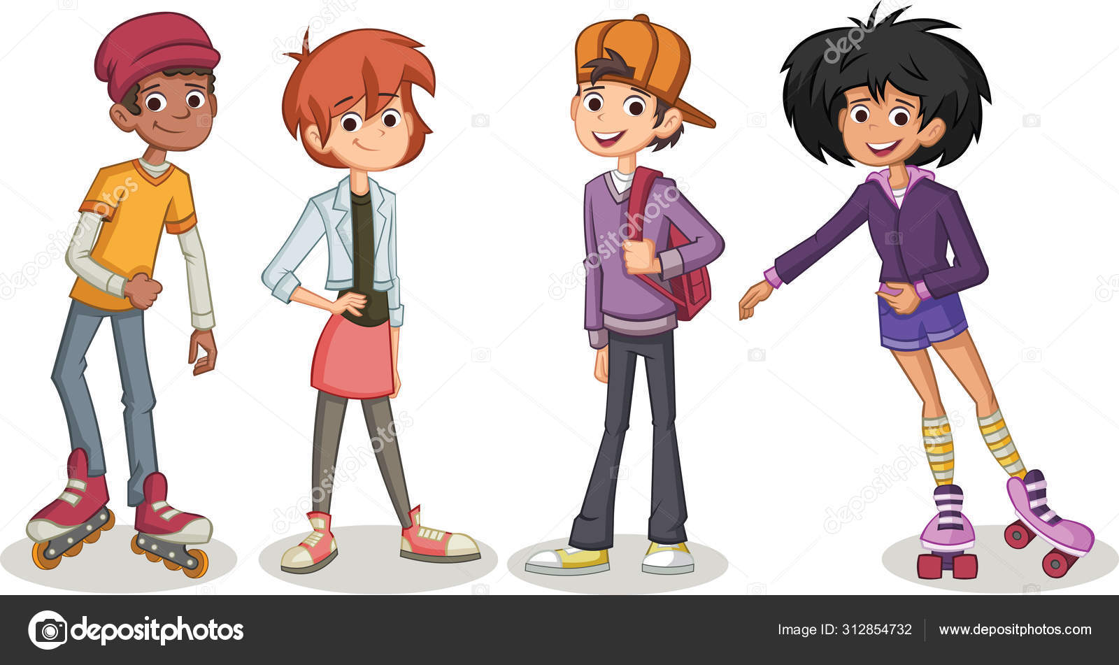 Cartoon Young People