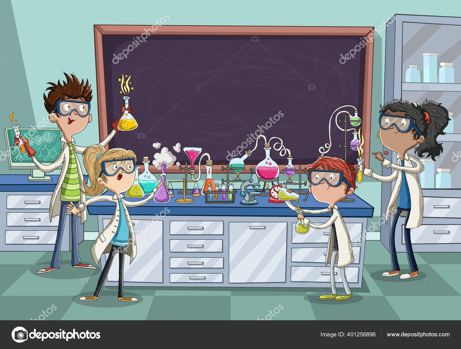 Cartoon Scheikunde Set