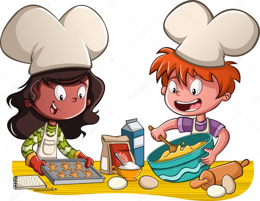 Ragazzo Che Cucina Biscotti Clipart