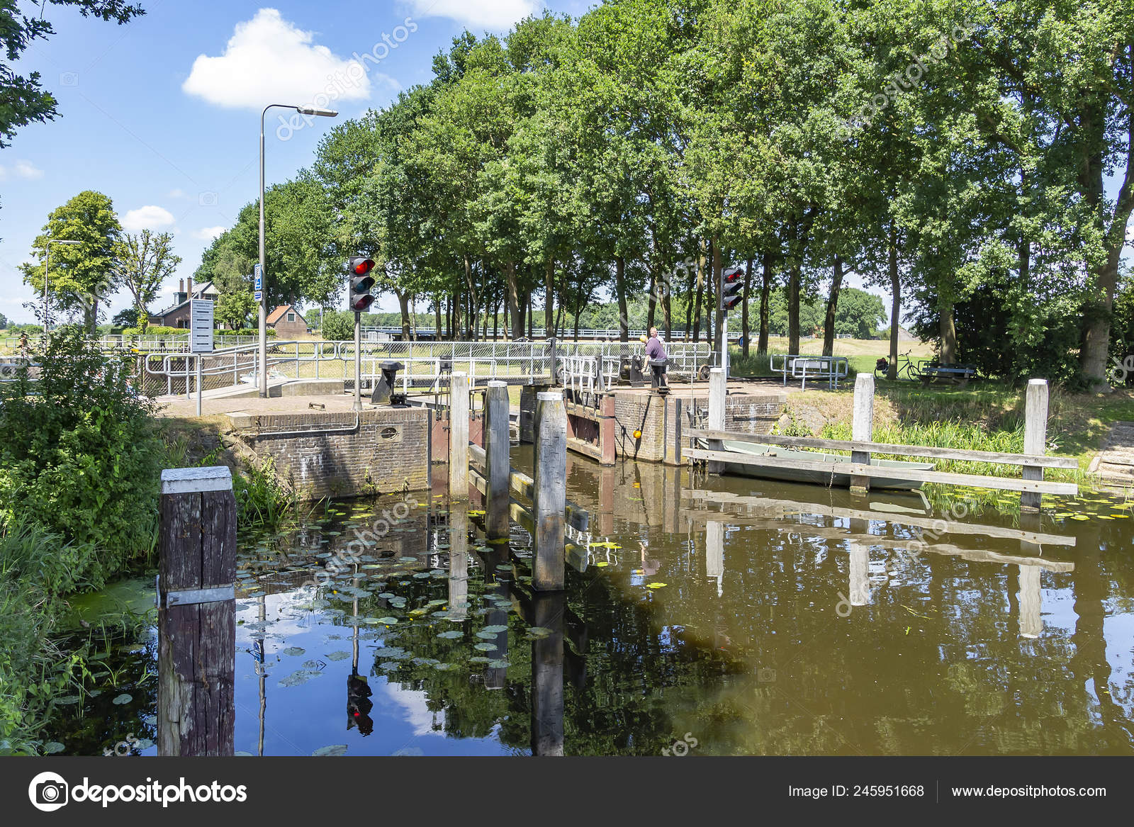 Small Lock River Vecht — Stock Photo © DigitalPearls #245951668