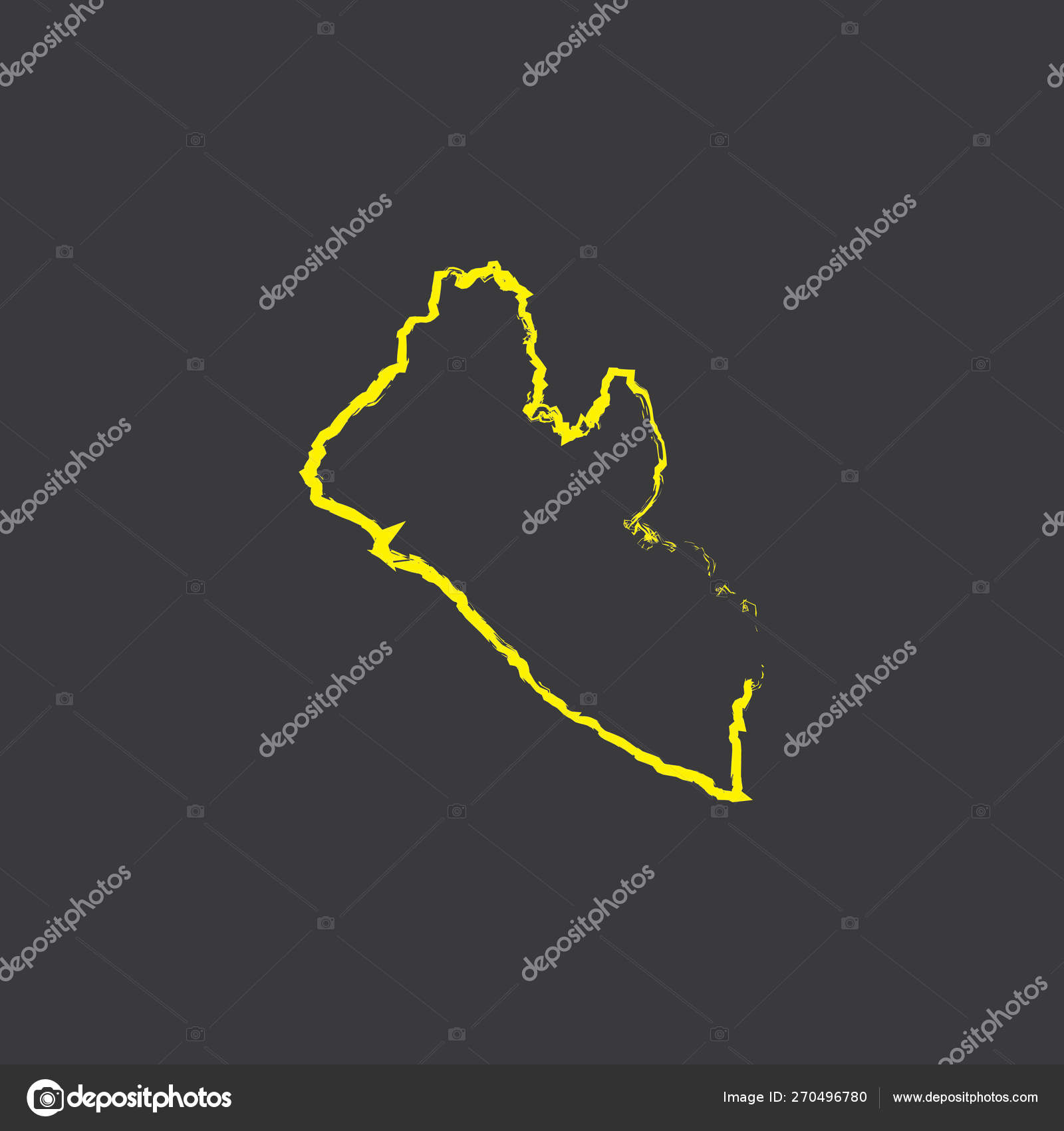 Liberia Country Shape Illustration Black Background Stock Vector Image ...