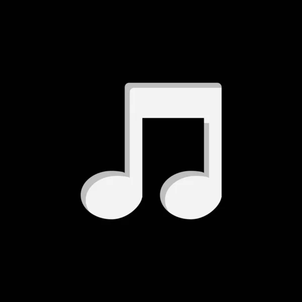 Music Note Icon On Black Background. Black Flat Style Vector ...