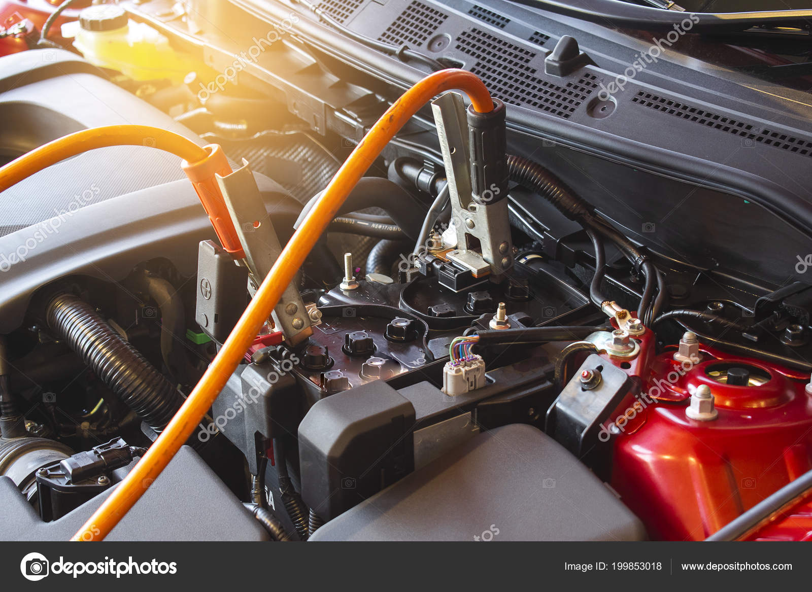 Charging Battery Car Blurry Background Metaphor Recharge Energy Stock ...