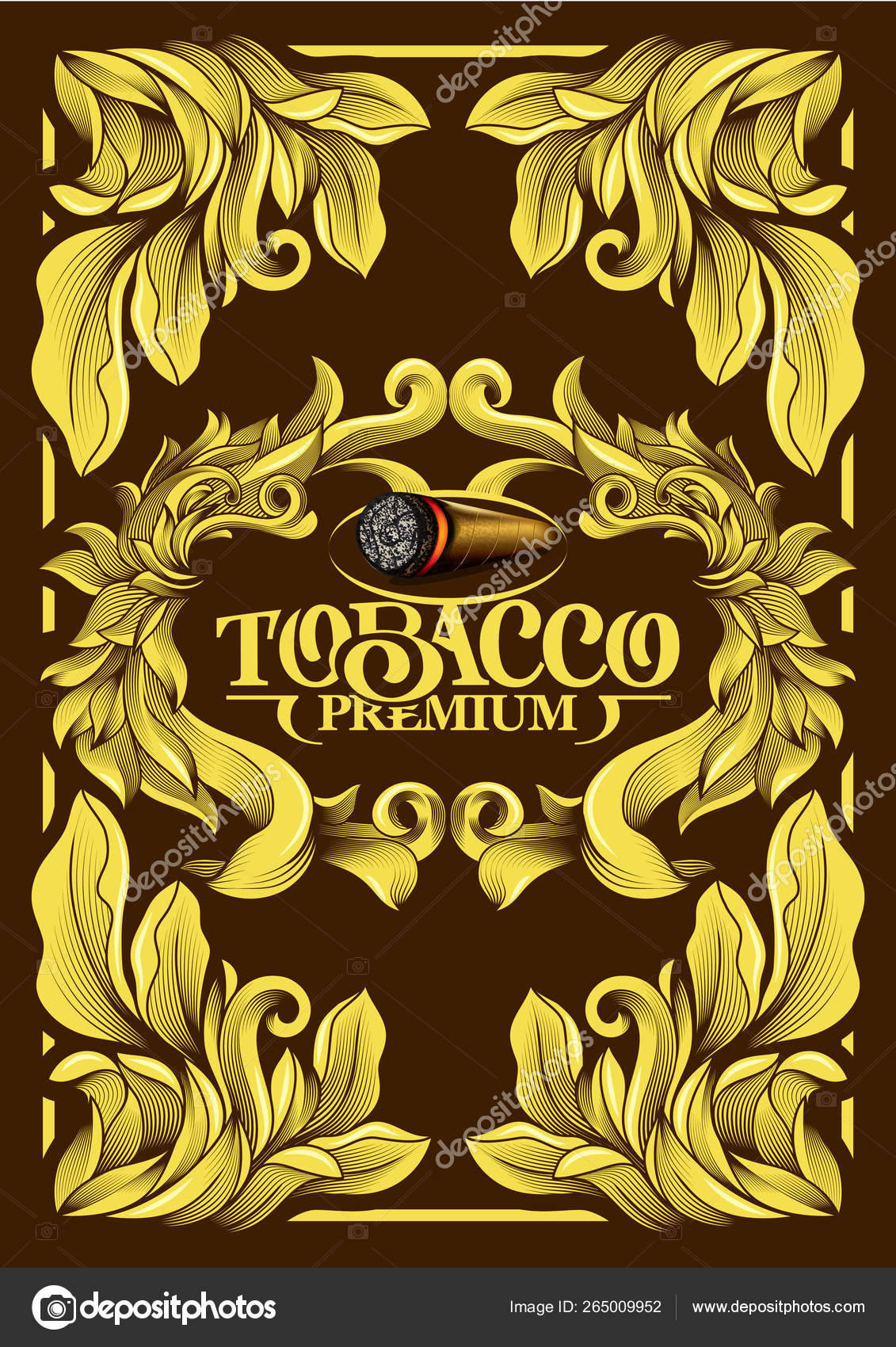 Premium Luxury Menu Cover List Frame Tabaco Cubano Charuto Label vetor(es) de stock de ©Vectalex ...