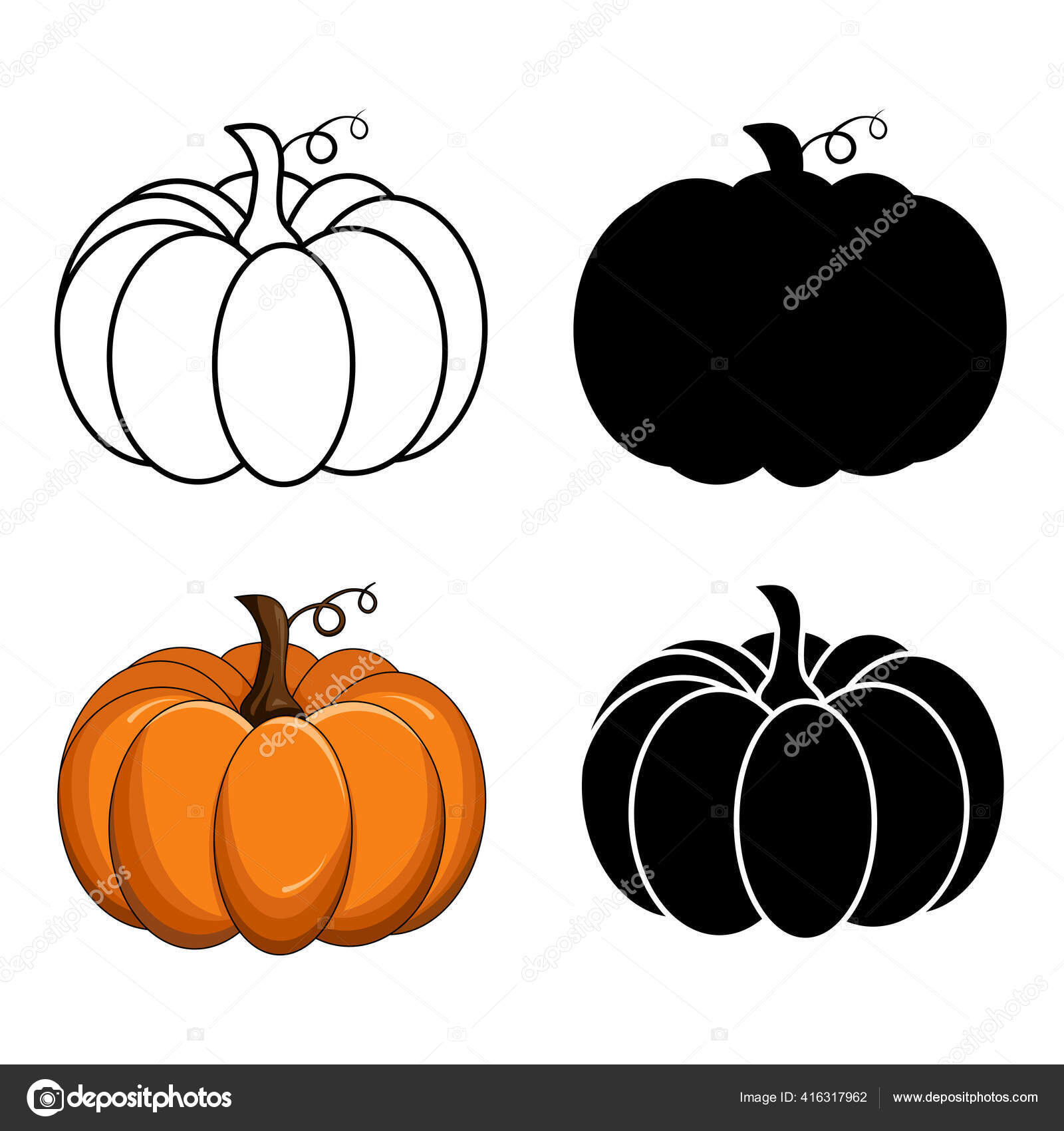 Citrouille Clipart Noir Et Blanc
