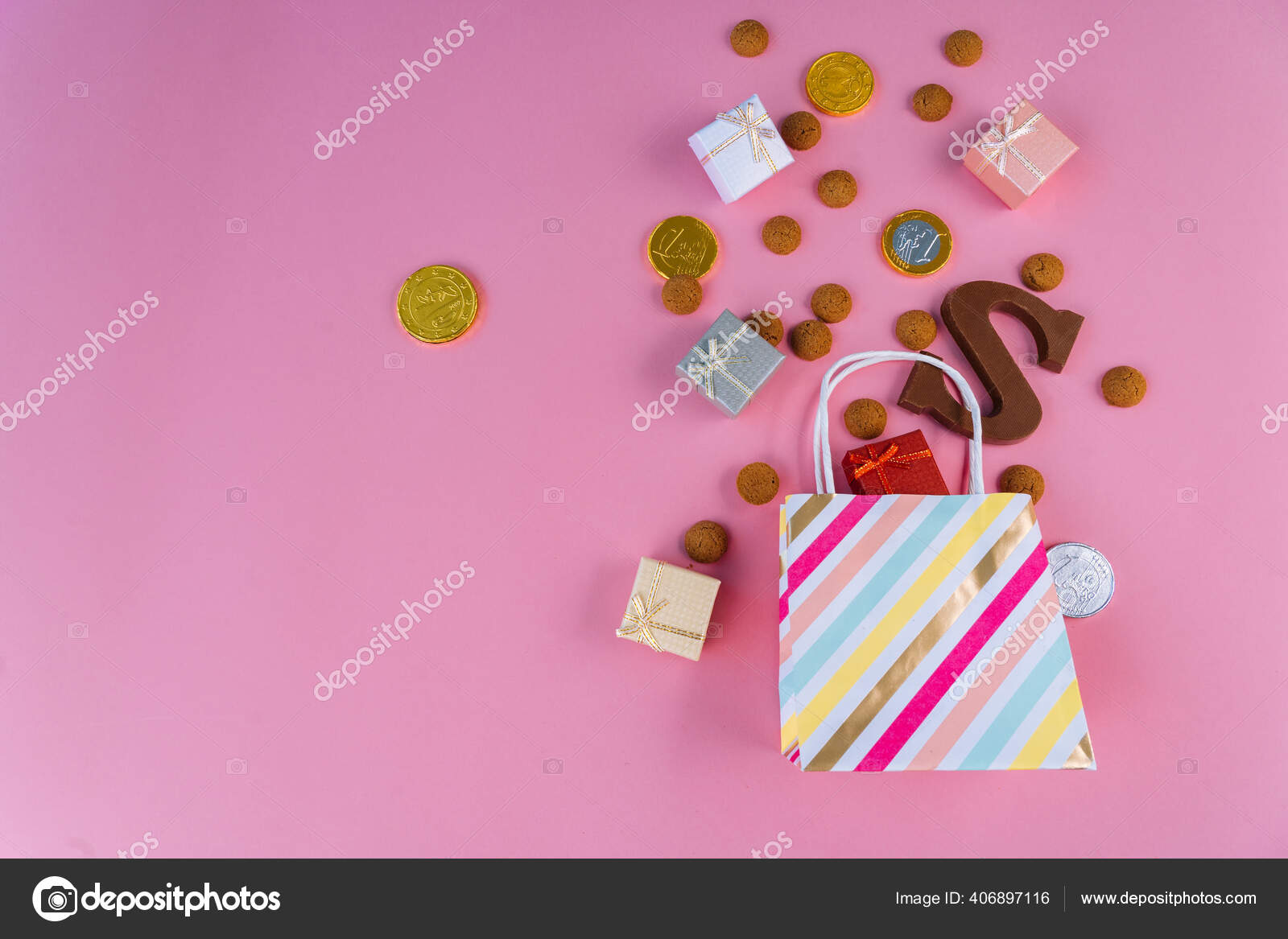 Dutch holiday Sinterklaas Greeting Card. St. Nicholas Day background ...