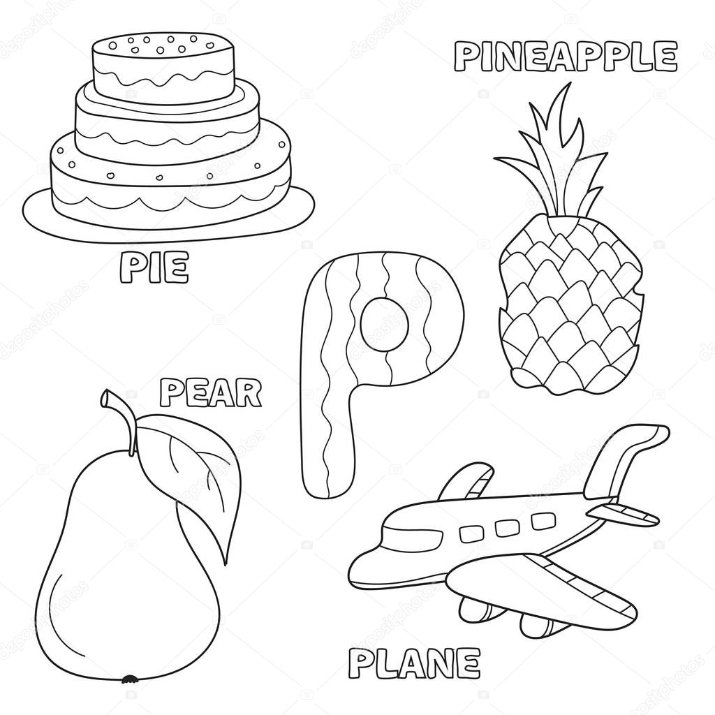 Página Para Colorear De La Letra P Dibujo De Letra Decorativa P