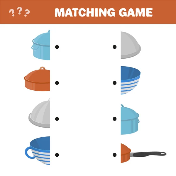 Matching Game Kids Find Right Pair Each Part Children Educational Stock ...