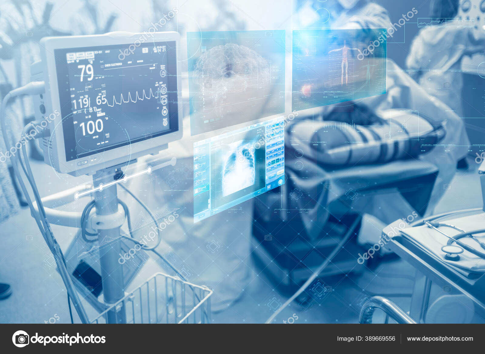 Innovative Technology Modern Hospital Operating Room Futuristic Medical ...