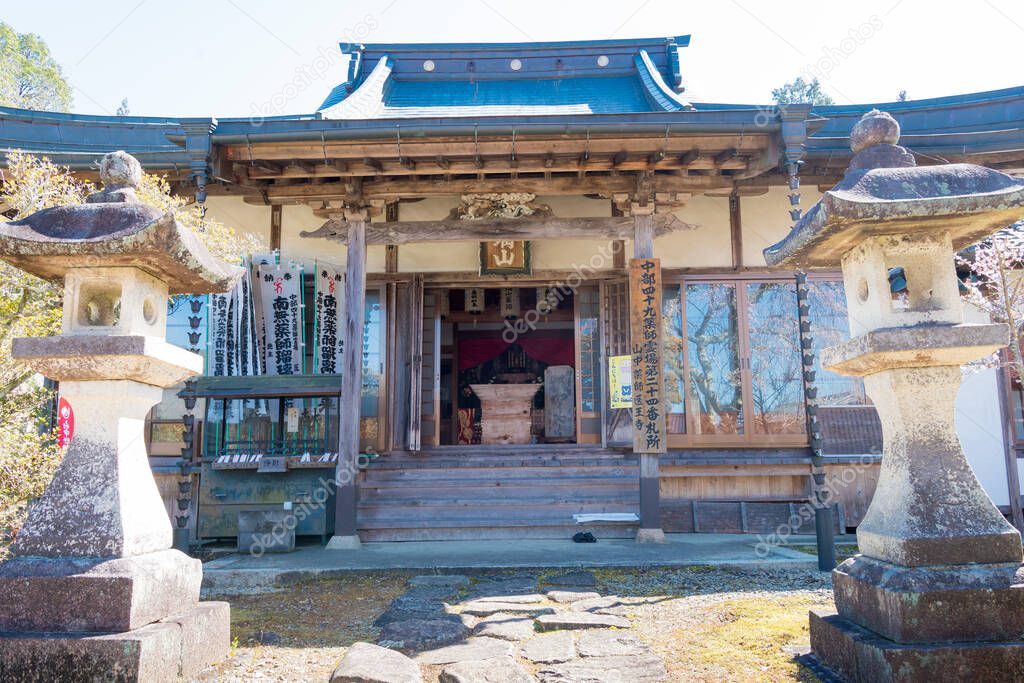 Gifu, Japón Templo de Ioji en Nakasendo antigua carretera en ...