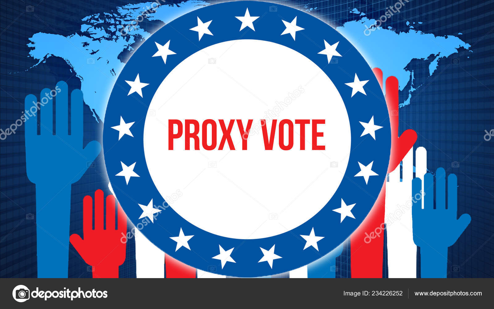 Proxy Vote Election World Background Rendering World Country Map ...