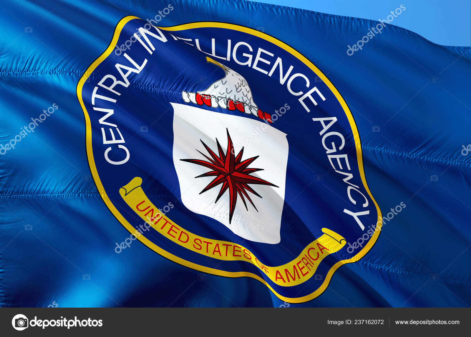 Cia Flag Waving Wind Rendering Cia United States United States — Stock ...