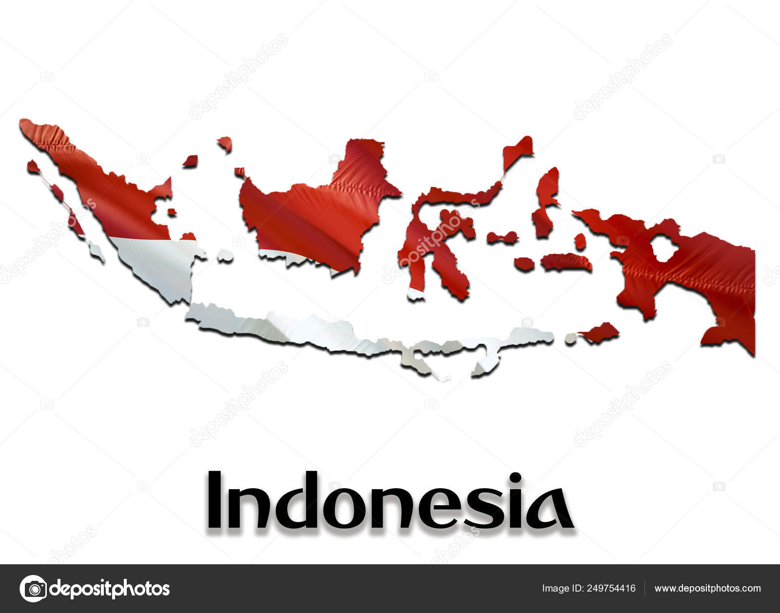 Indonesia Map Flag. 3D rendering Indonesia map and flag on Asia — Stock ...
