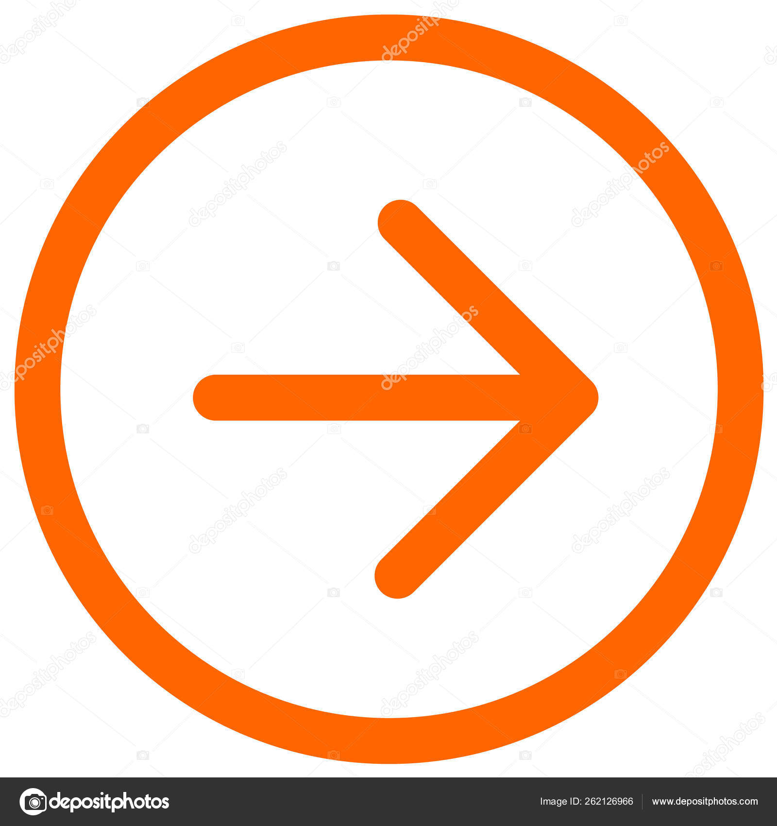 Orange Arrow pointing right direction symbol. orange Directional ...
