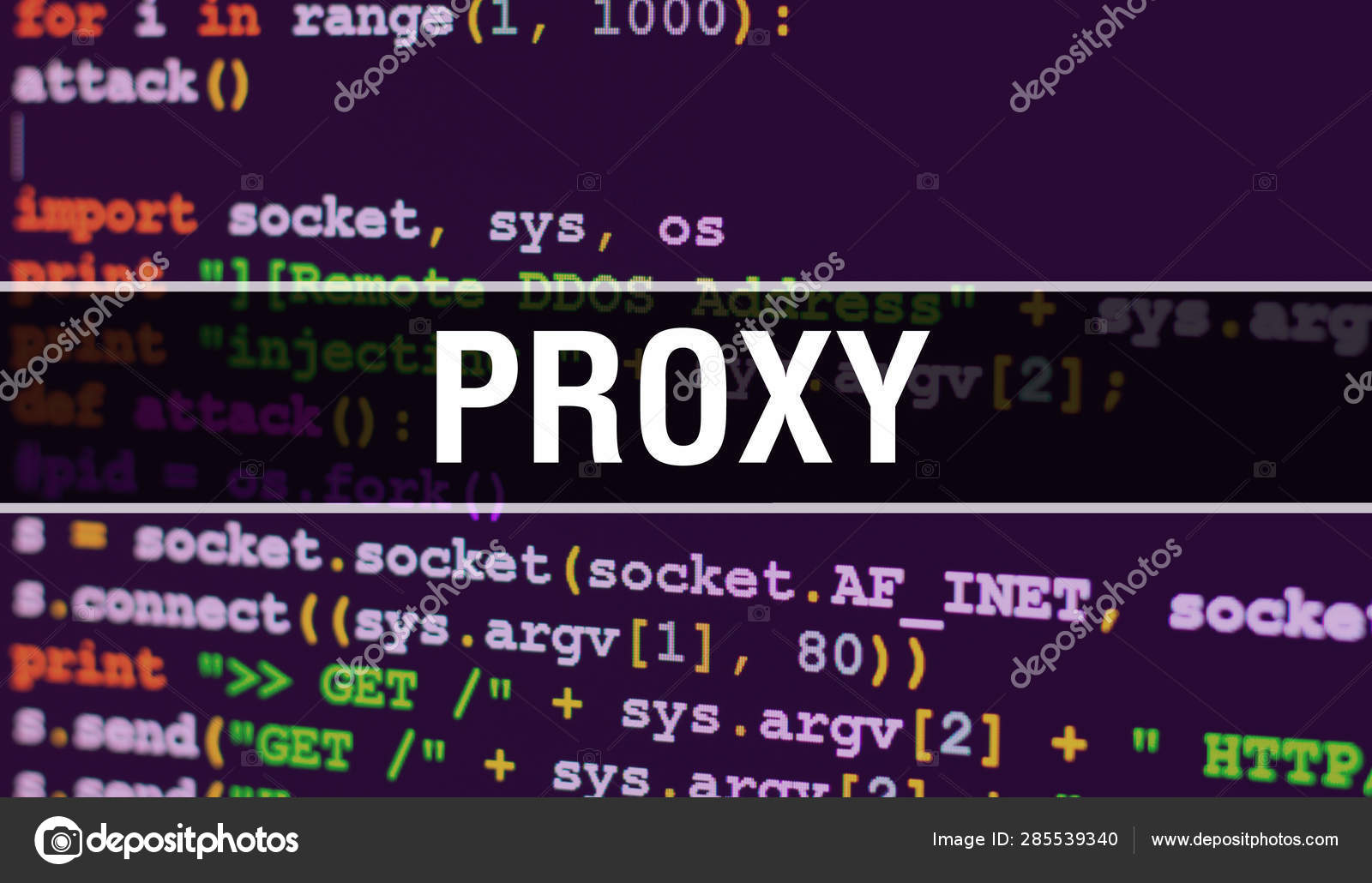 Proxy with Abstract Technology Binary code Background.Digital bi Stock ...