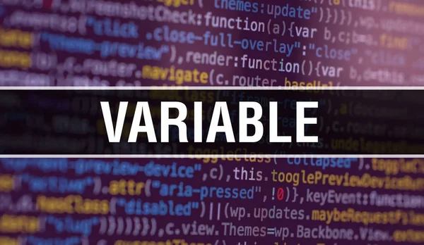 Variable with Abstract Technology Binary code Background.Digital ...