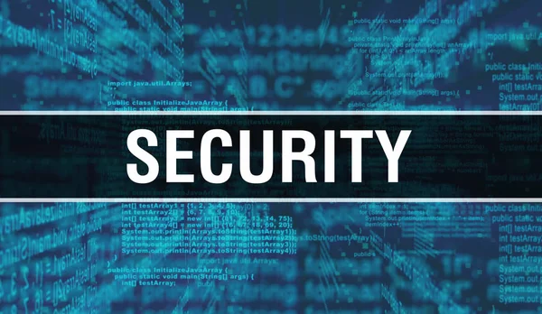 security with Digital java code text. security and Computer soft ...