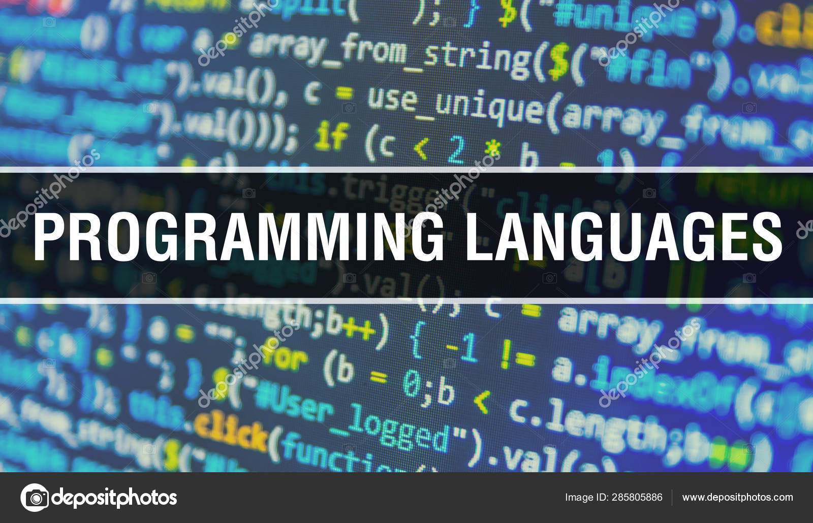 IDIOMAS DE PROGRAMACIÓN Ilustración del concepto utilizando código para ...