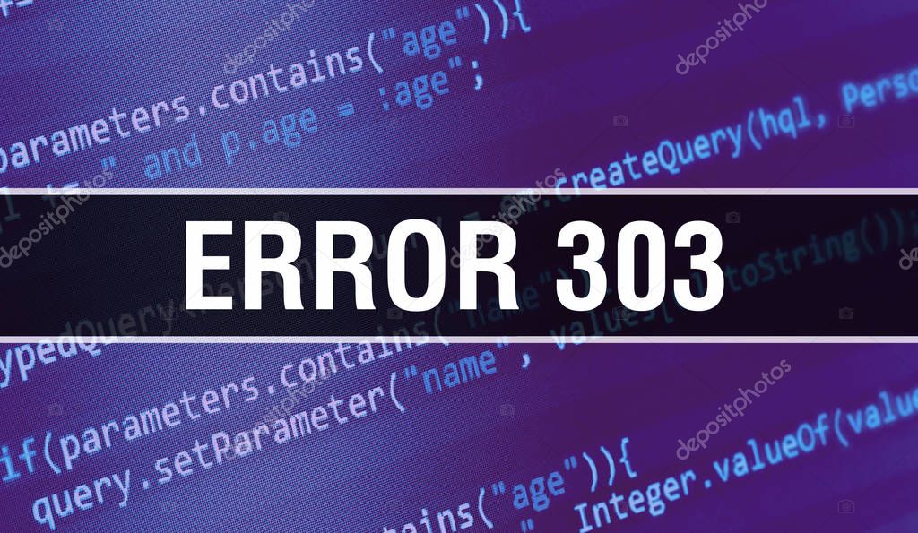 Error 303 concepto ilustración utilizando código para el desarrollo de ...
