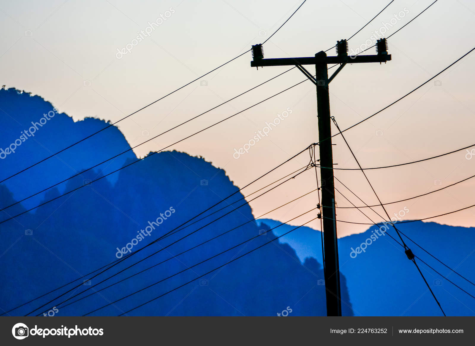 Electric Pole Wires Beautiful Photo Digital Picture — Stock Photo ...