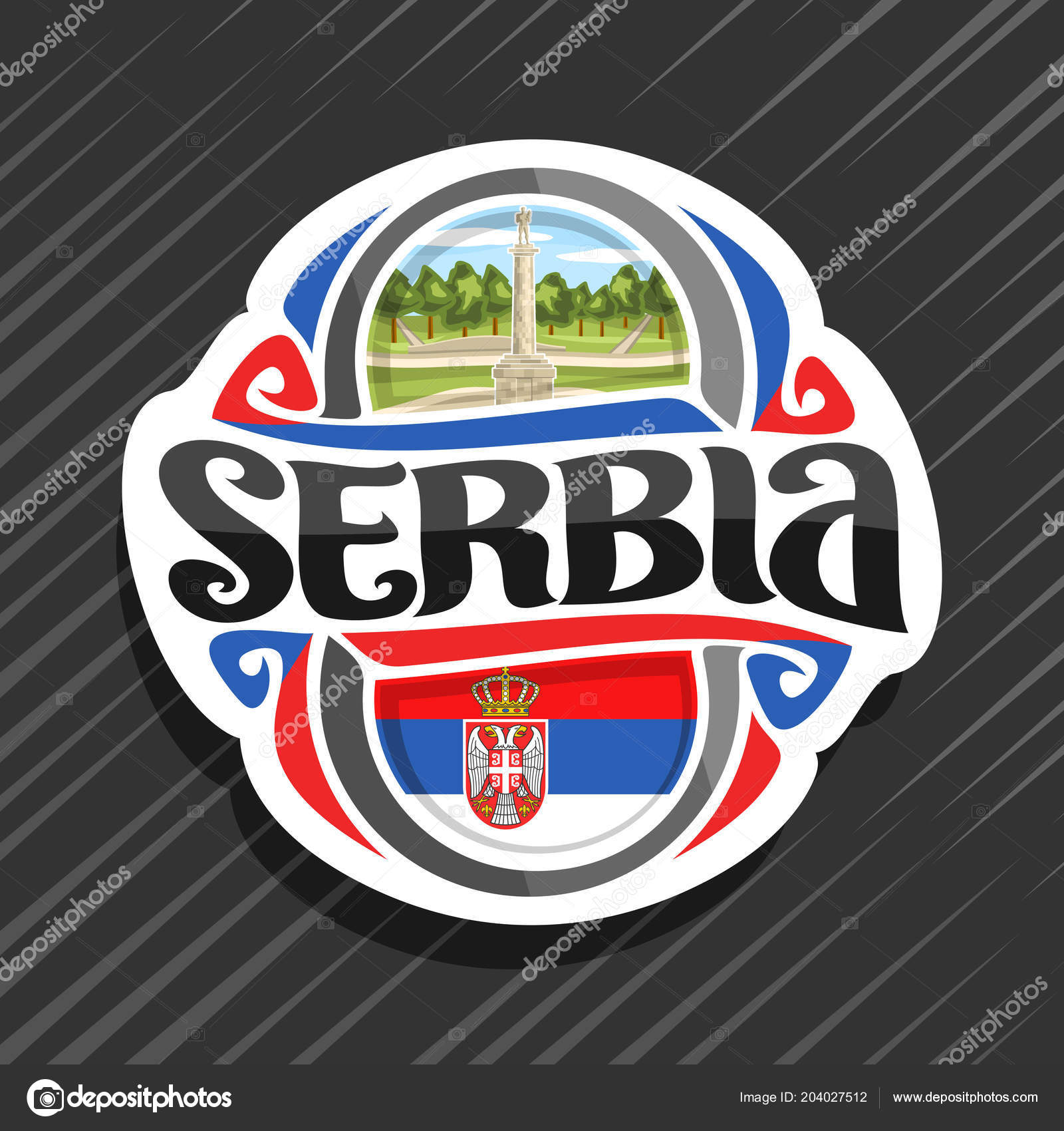 Vector Logo Serbia Country Fridge Magnet Serbian State Flag Original ...