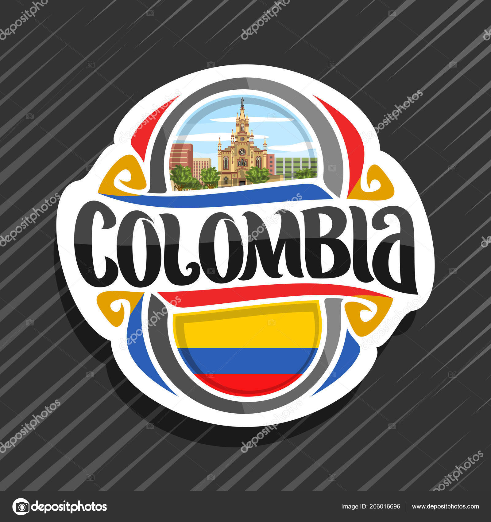 Vector Logo Colombia Country Fridge Magnet Colombian Flag Original ...