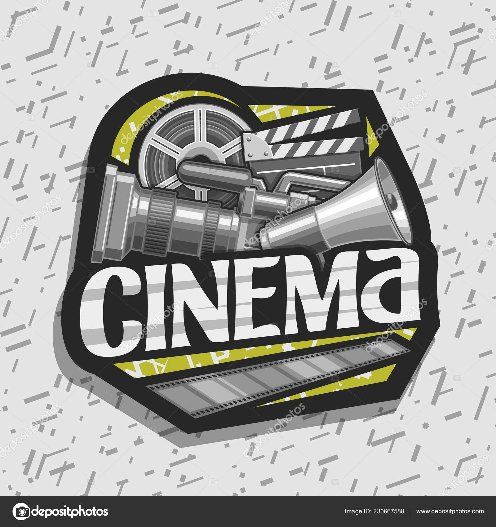 Vector Logo Cinema Black Decorative Tag Professional Film Equipment ...