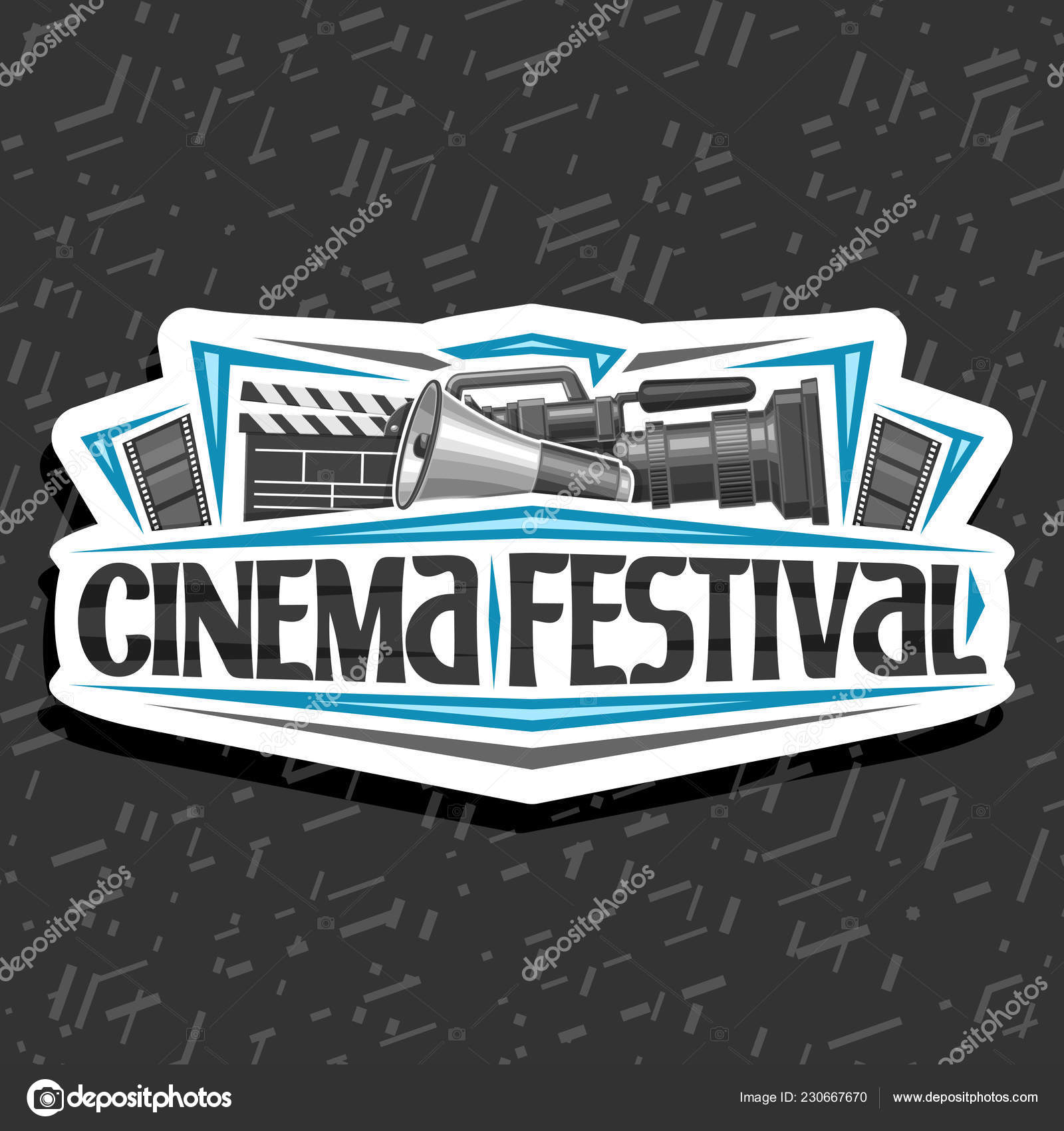 Vector Logo Cinema Festival White Decorative Signage Professional Film ...