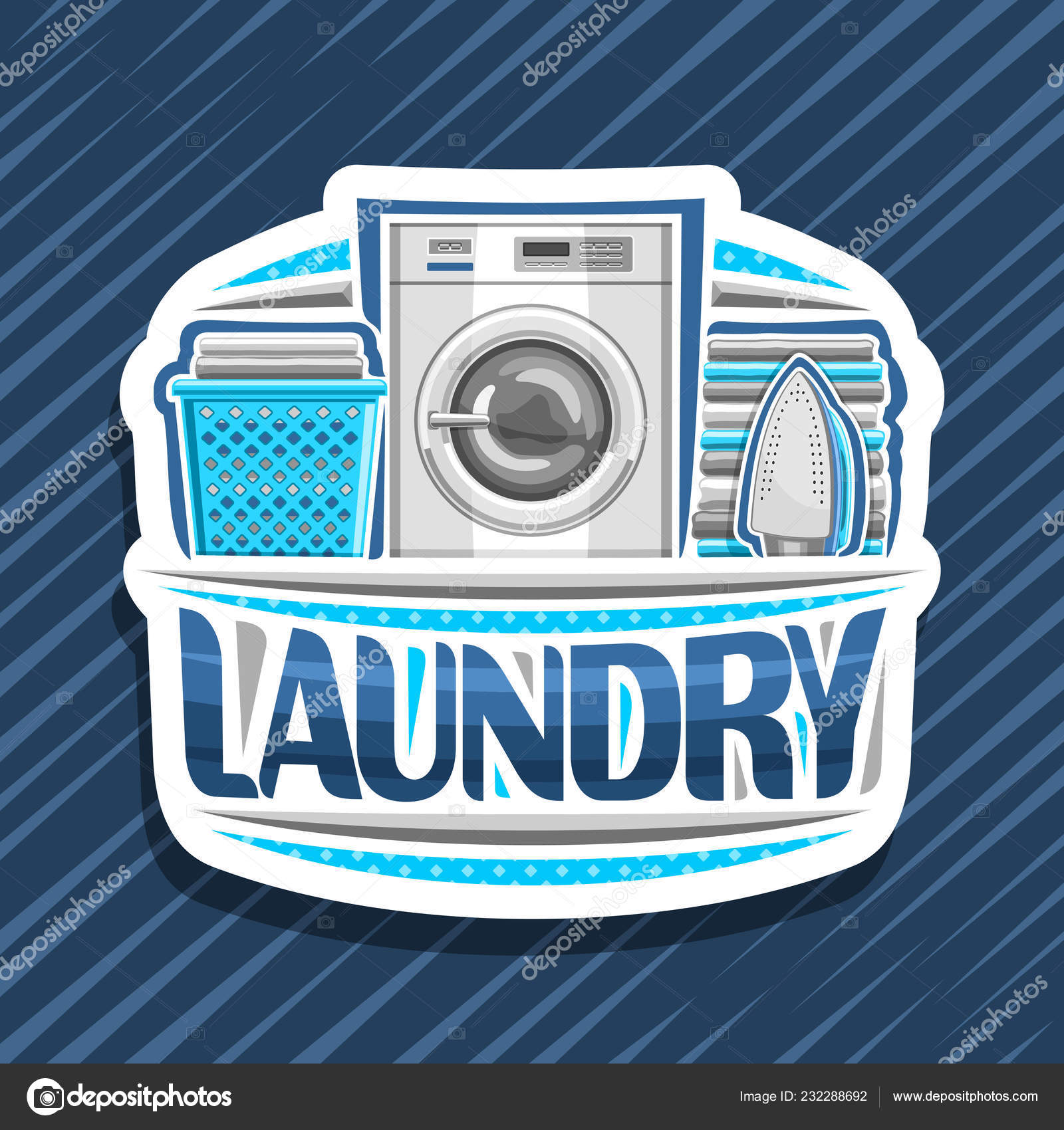 Vector Logo Laundry White Decorative Signage Automatic Washing Machine ...