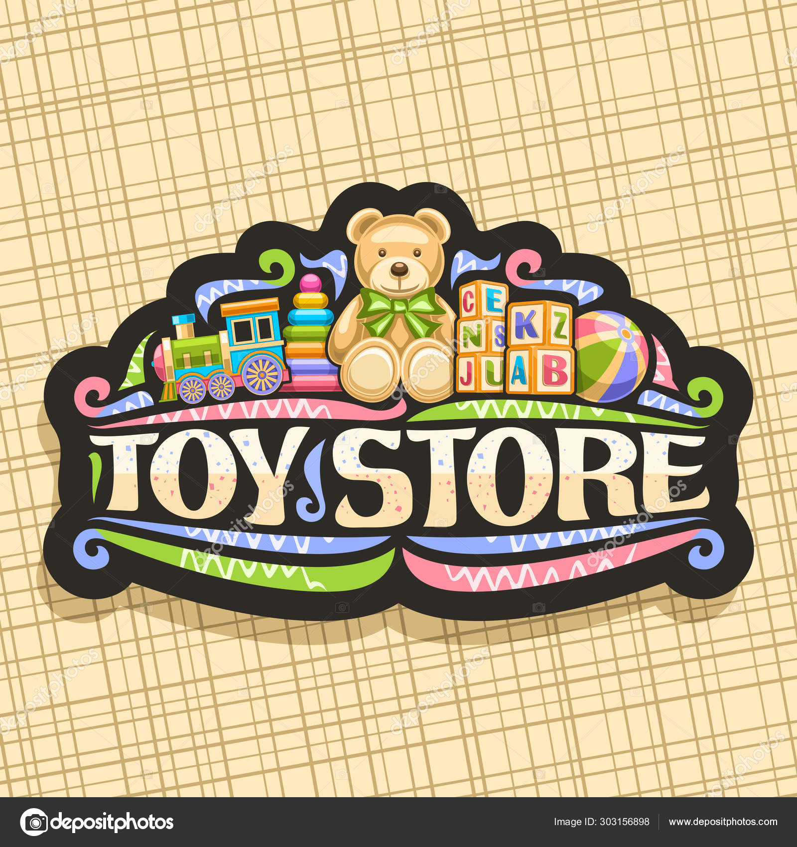 Image vectorielle Logo Vectoriel Pour Magasin Jouets Panneau Décoratif ...