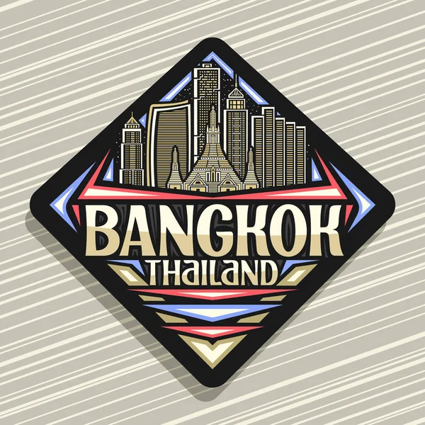 Vector Logo Bangkok Black Decorative Badge Outline Illustration Famous ...