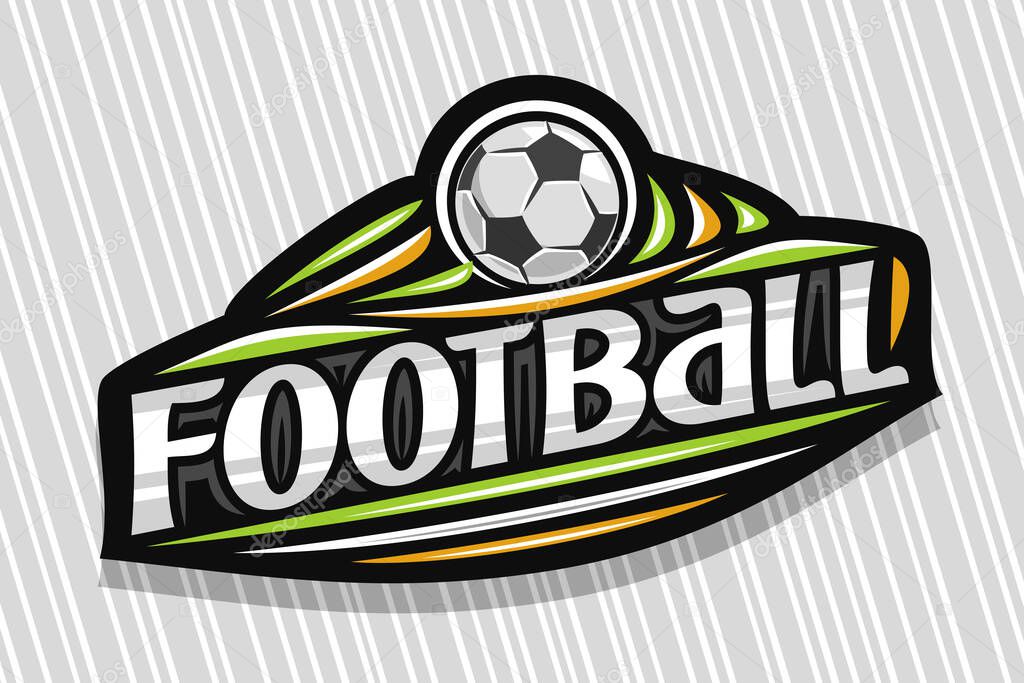 Logotipo vectorial para Football Sport, emblema moderno oscuro con ...