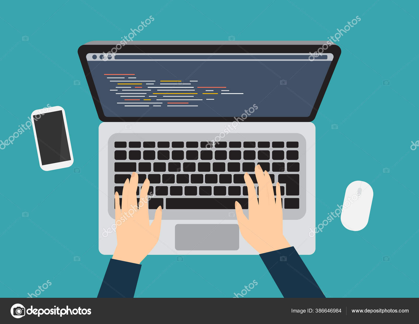 Concepto Programación Codificación Vista Ángulo Superior Pantalla Del ...