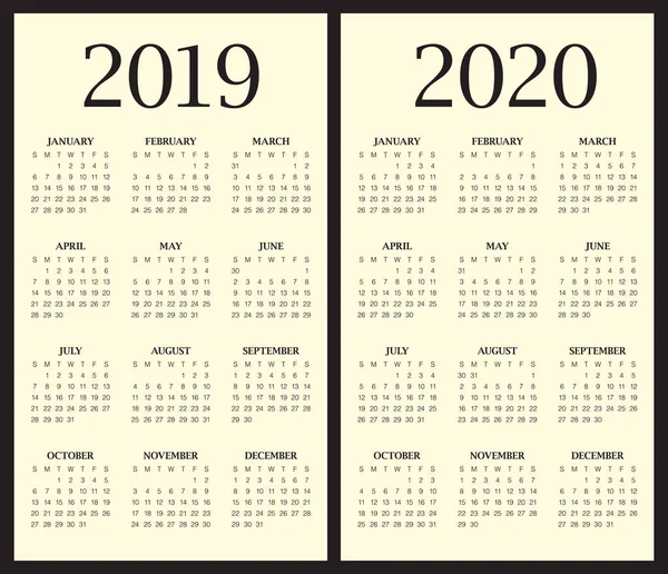Year 2018 2019 2020 2021 calendar vector Stock Vector by ©dolphfynlow ...